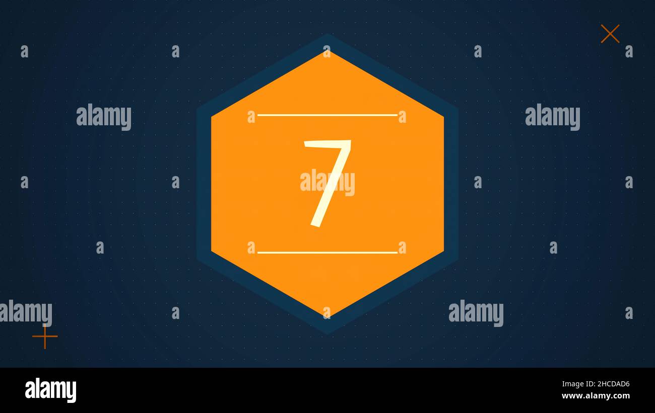 Countdown leader graphic with amazing white graphic hexagons 25 to 0 ...