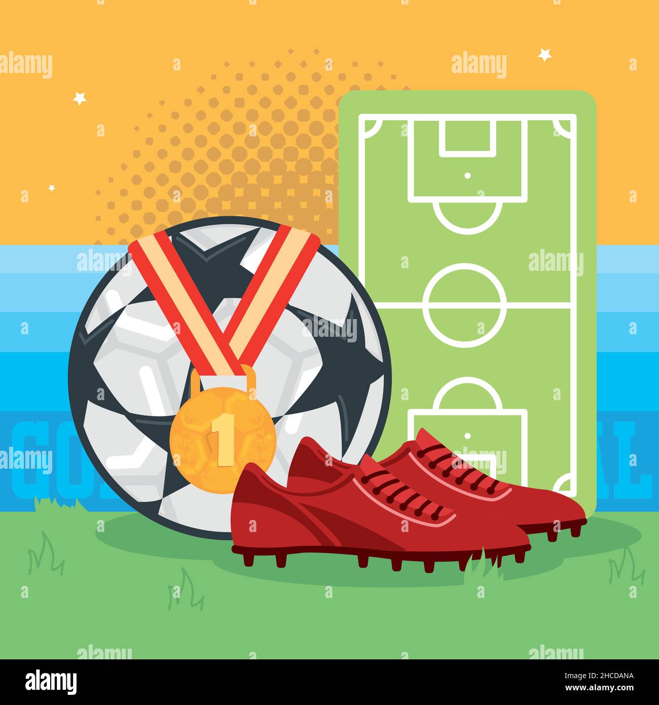 soccer goal illustration with net Stock Vector Image & Art - Alamy