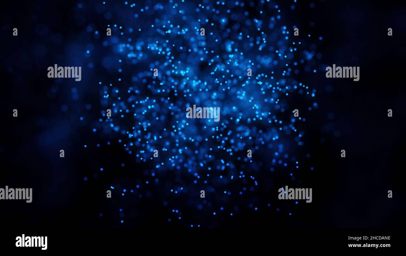 Animation of flying flickering particles form a wifi sign or internet ...