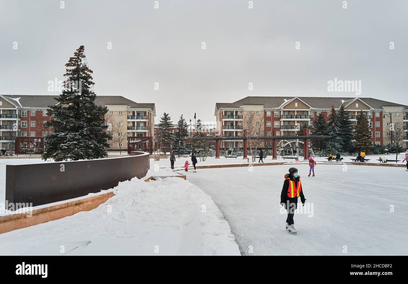 Winter ice skating rink Stock Photo - Alamy