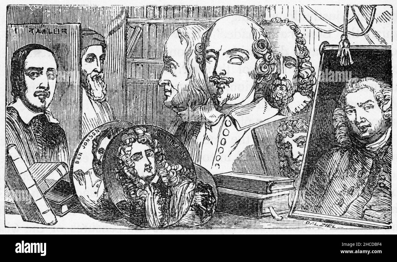 Engraved portraits of renowned English scientists, authors and ...