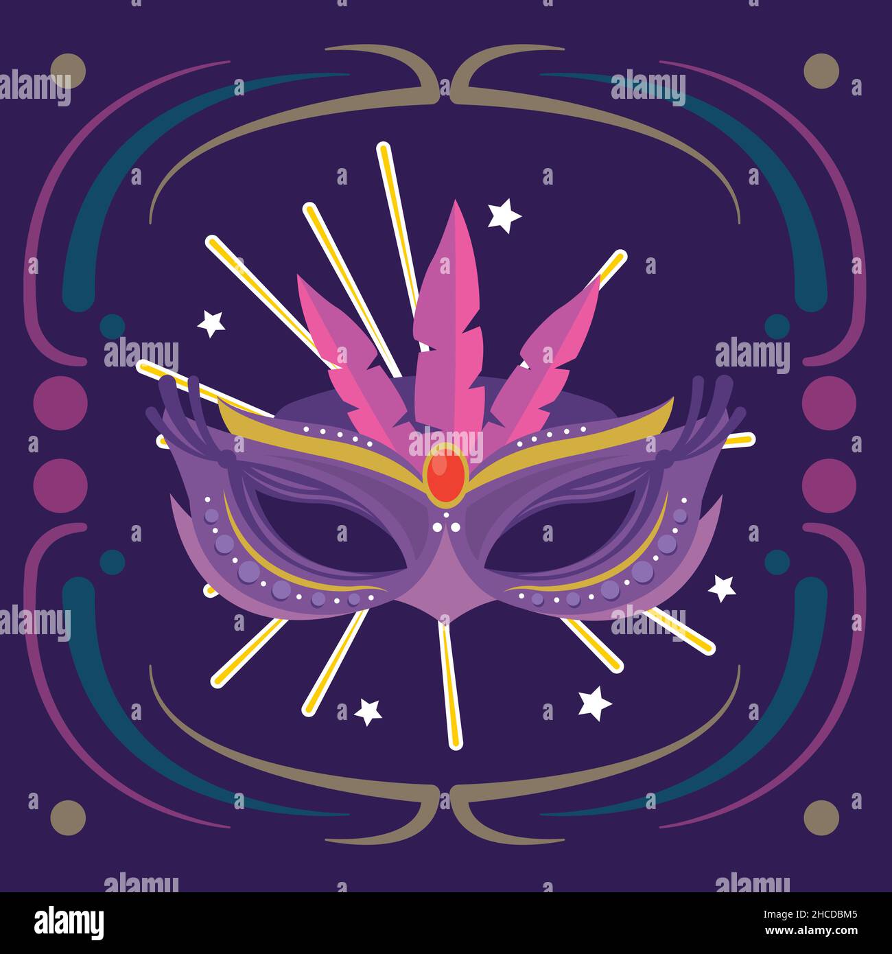 mardi gras mask design with confetti Stock Vector Image & Art - Alamy