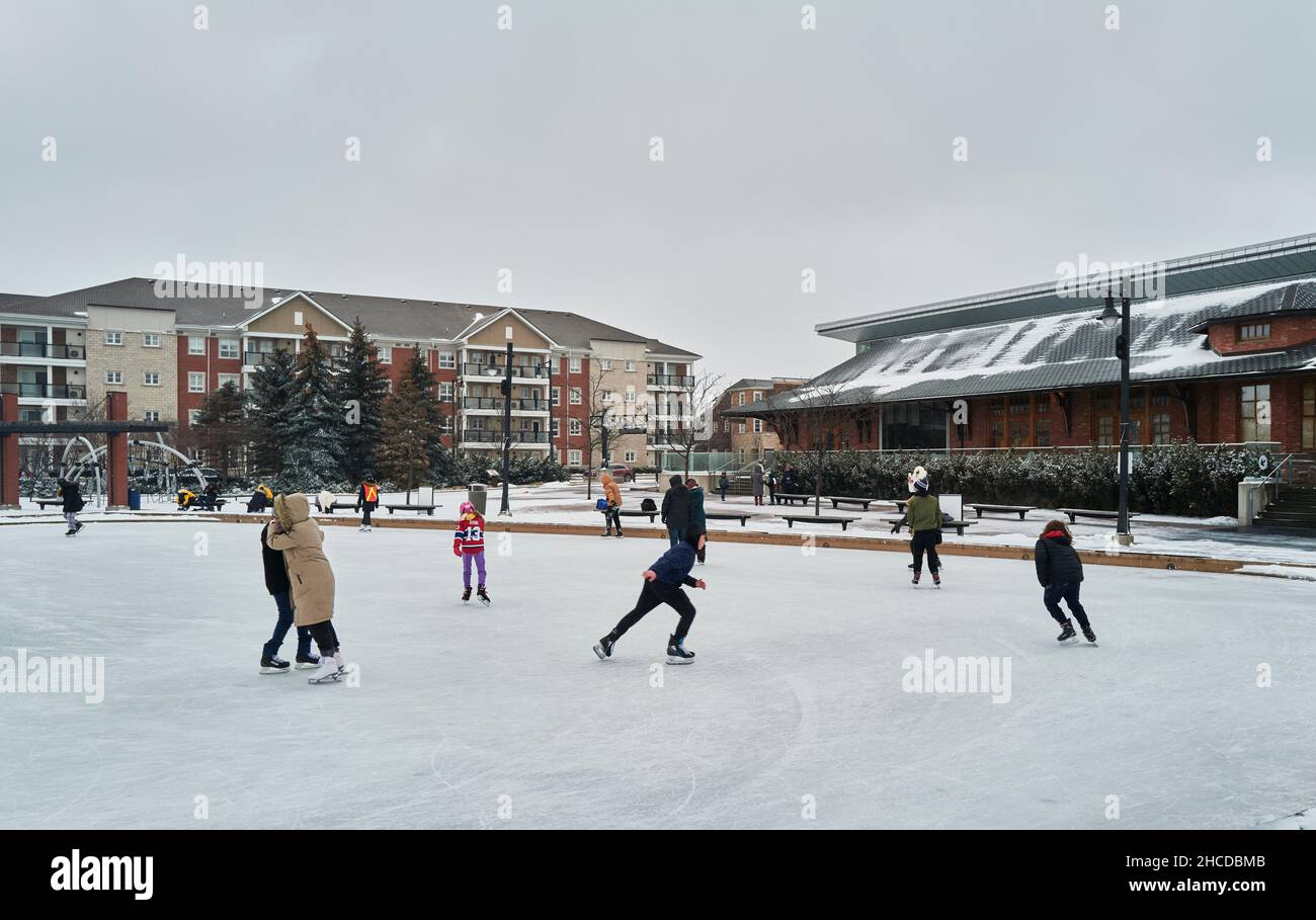 Winter ice skating rink Stock Photo - Alamy