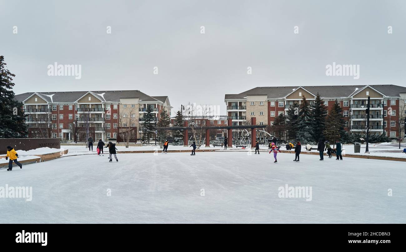 Winter ice skating rink Stock Photo - Alamy