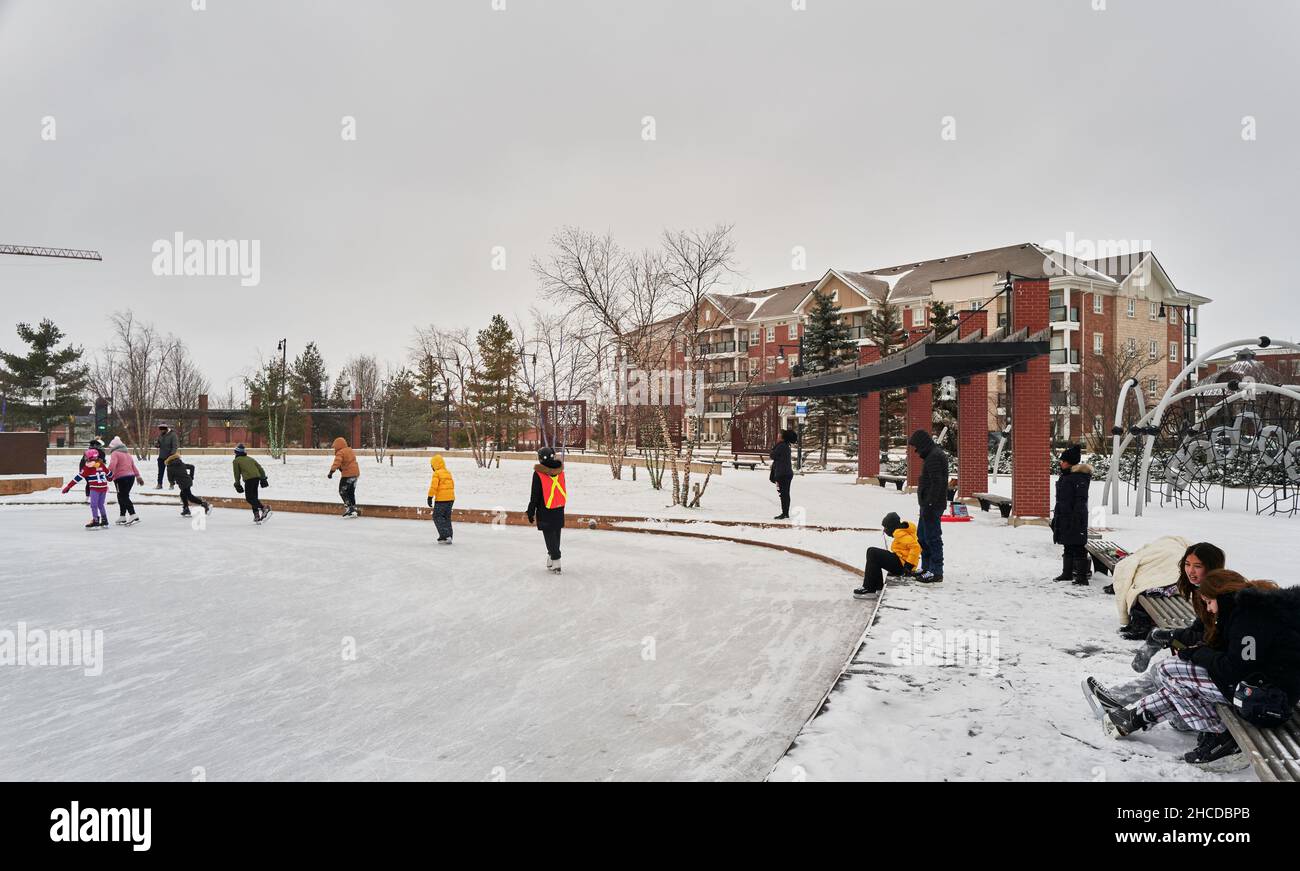 Winter ice skating rink Stock Photo - Alamy