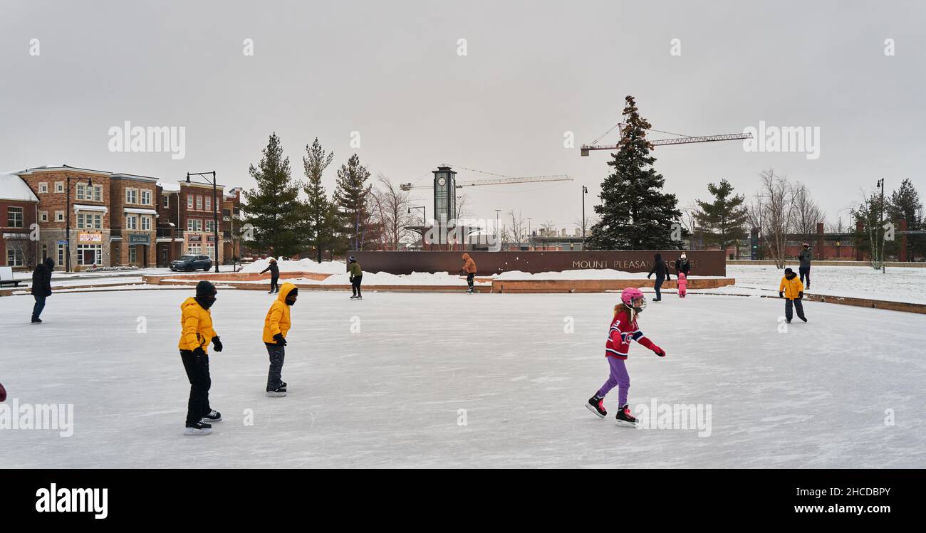 Winter ice skating rink Stock Photo - Alamy