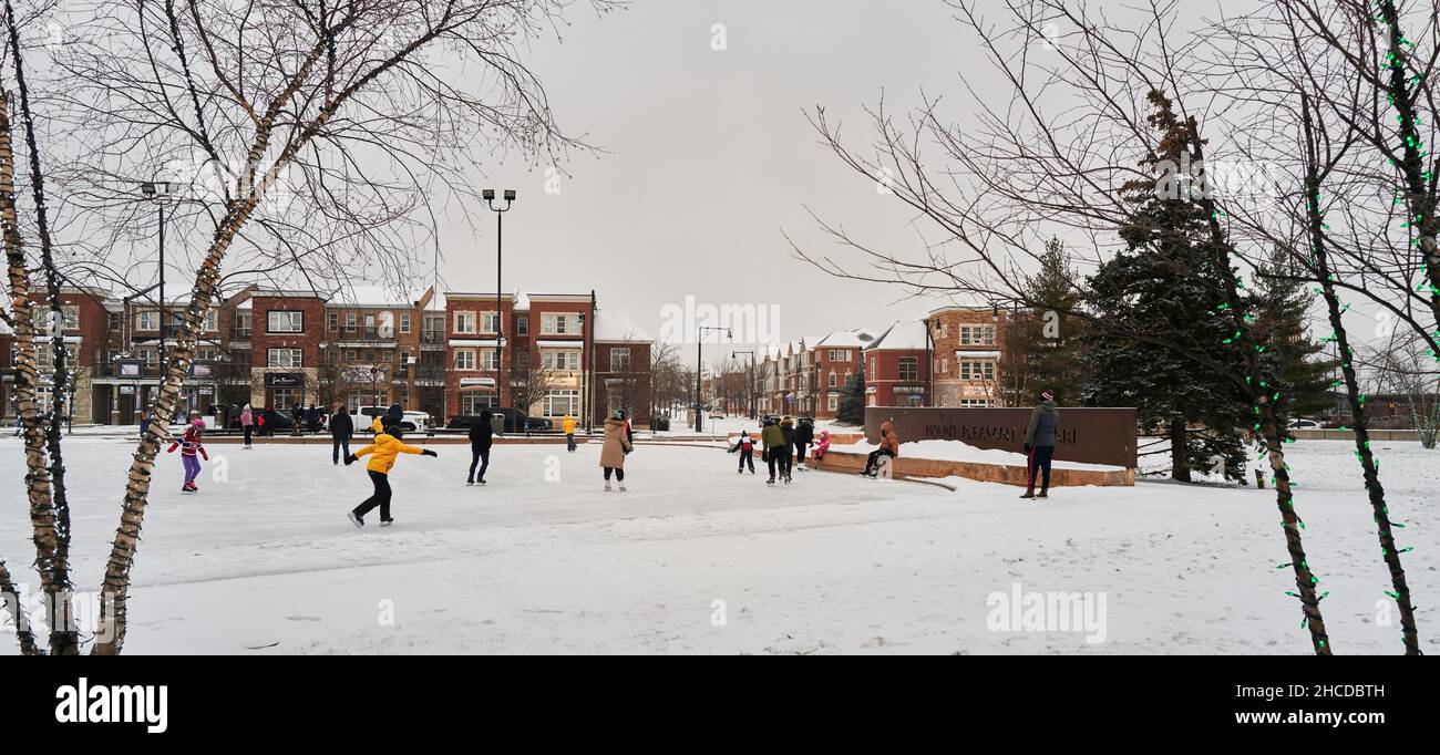 Winter ice skating rink Stock Photo - Alamy