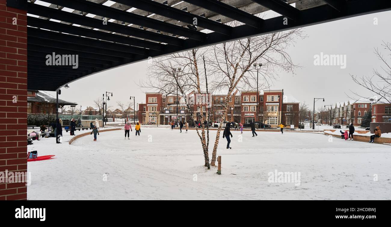 Winter ice skating rink Stock Photo - Alamy