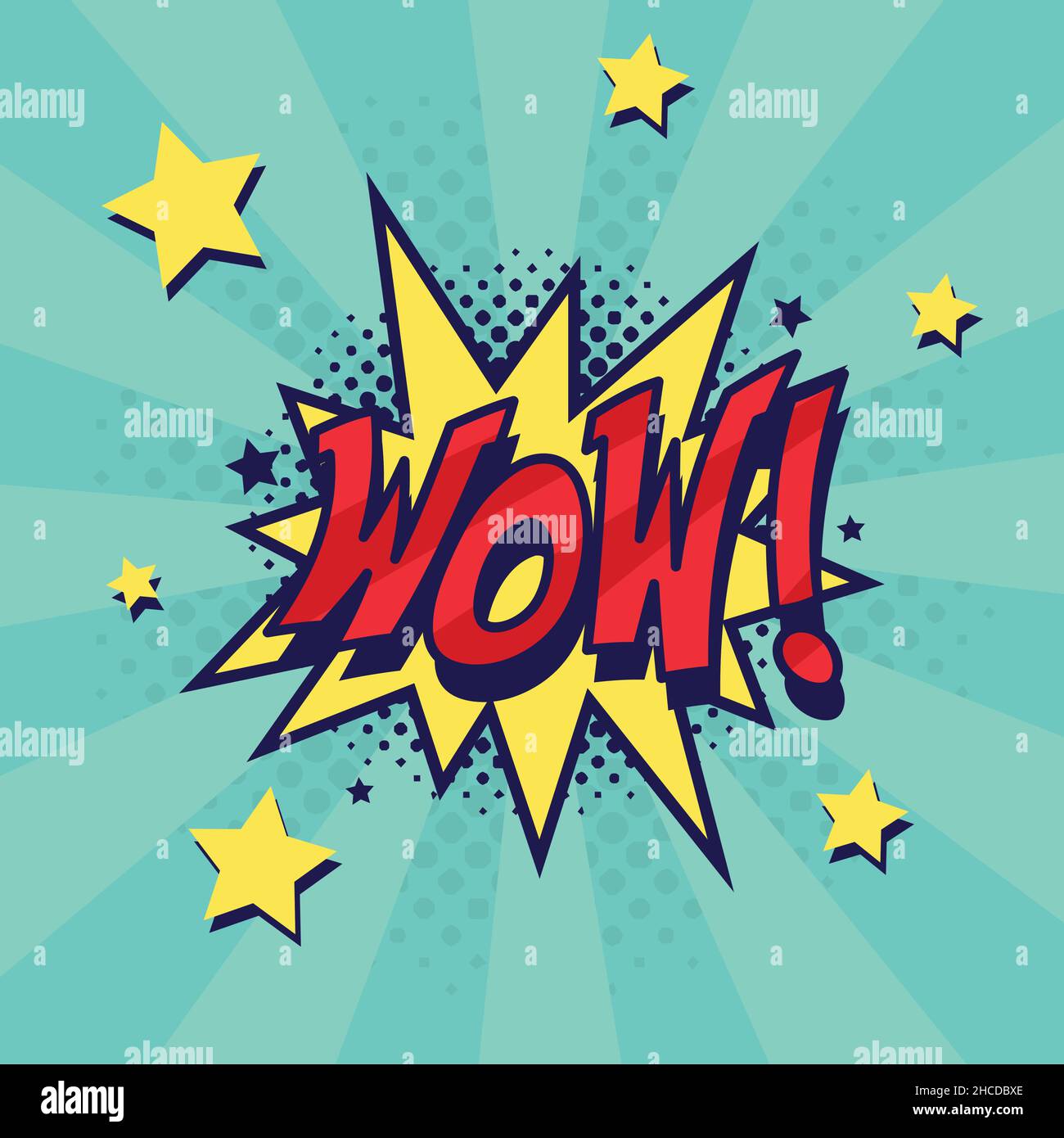 Explosion wow lettering pop Stock Vector Images - Alamy