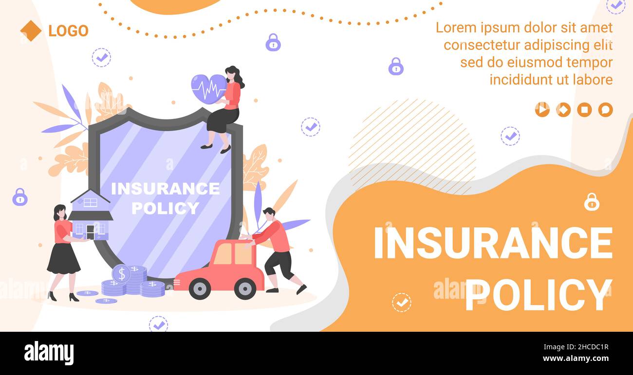 Insurance Policy Post Template Flat Design Illustration Editable of ...