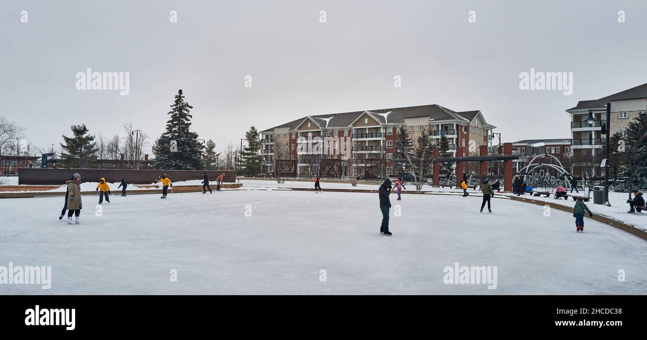 Winter ice skating rink Stock Photo - Alamy