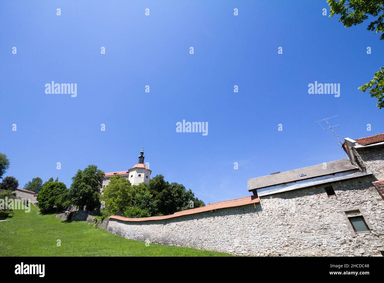 Picture of Loski Grad castle, also called Loka Castle, in Skofja Loka ...