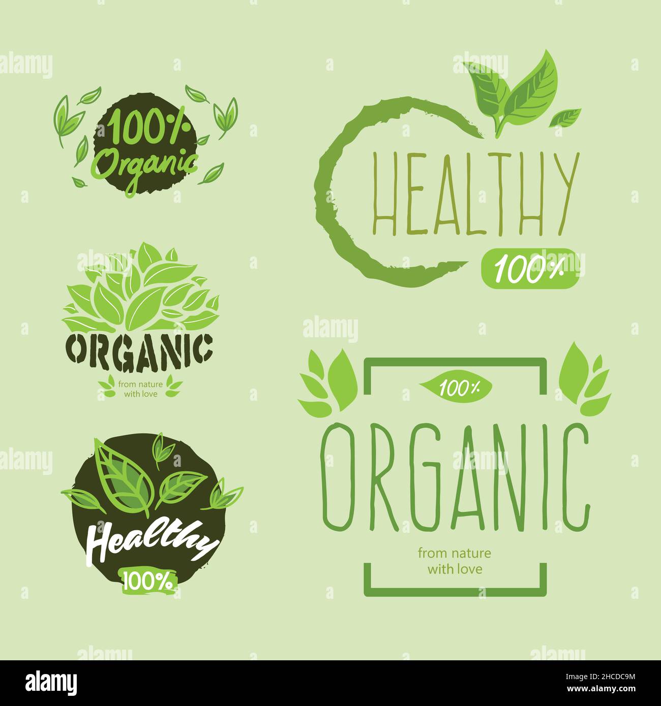 set of organic and healthy labels Stock Vector Image & Art - Alamy