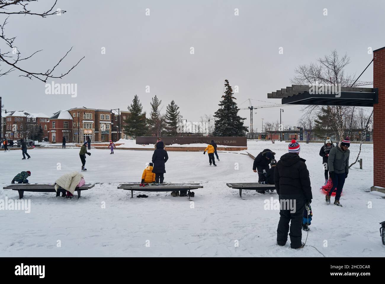 Winter ice skating rink Stock Photo - Alamy