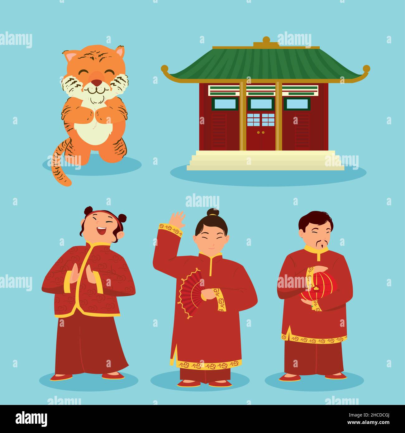 set of five chinese items Stock Vector Image & Art - Alamy