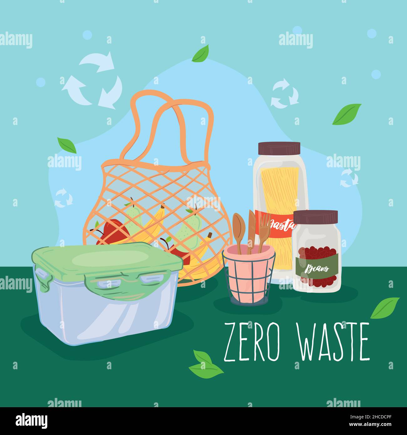 zero waste illustration with lettering Stock Vector Image & Art - Alamy