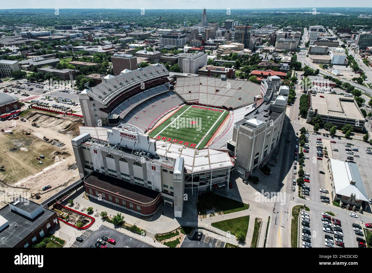 Drone photo of Memorial Stadium, home of the NCAA division 1 Nebraska ...