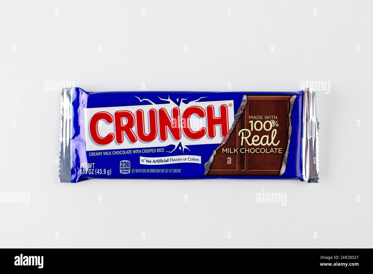 May 4, 2021. New York. Nestle crunch creamy milk chocolate with crisped ...