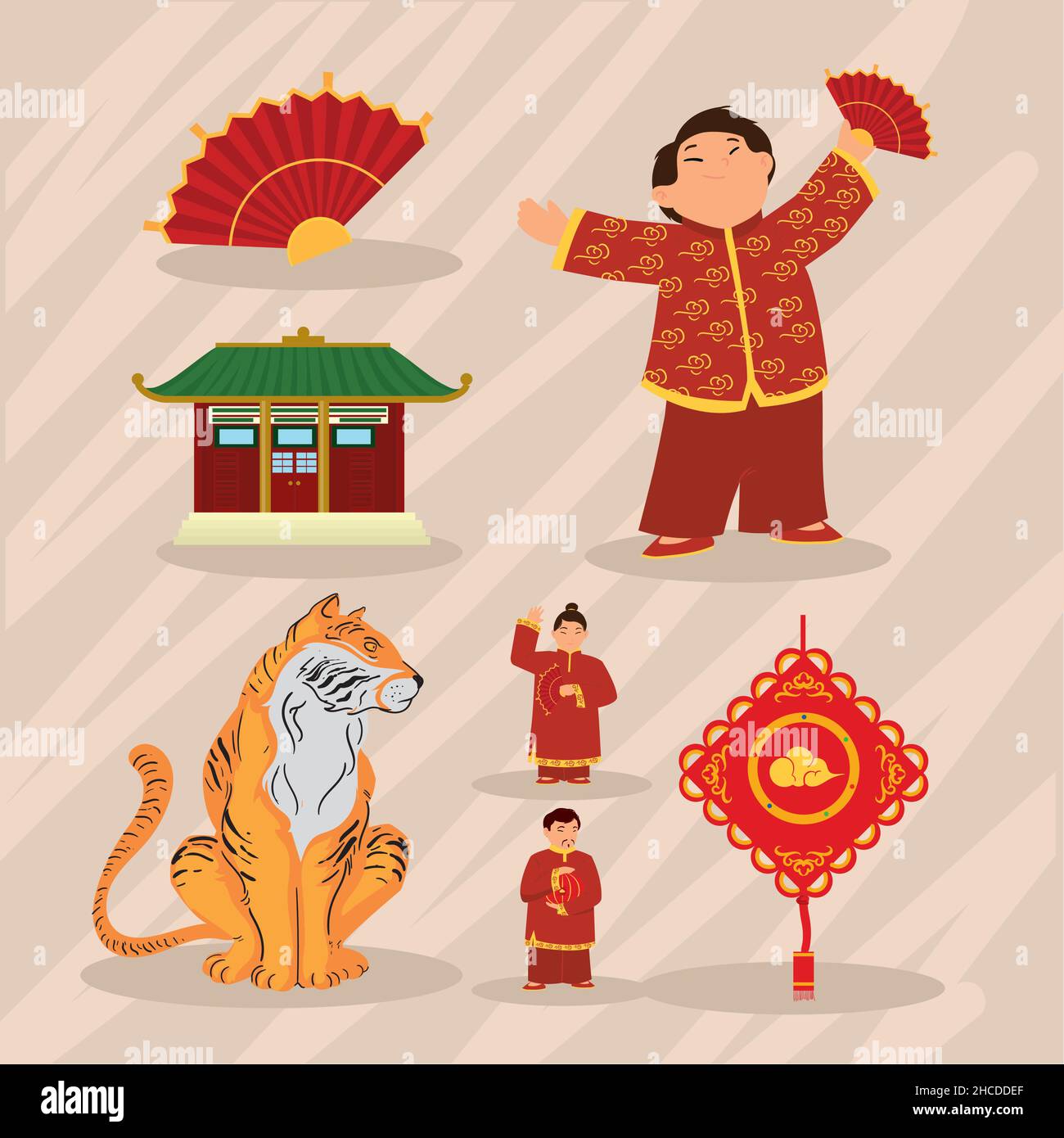 set of seven chinese items Stock Vector Image & Art - Alamy