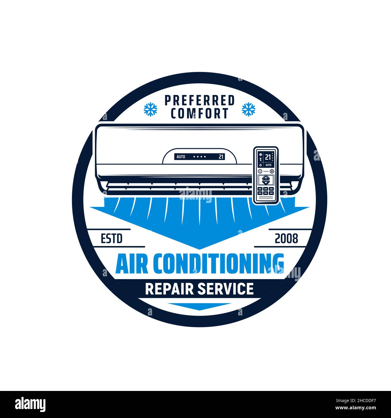 Air conditioner repair and maintenance service vector icon. Air ...