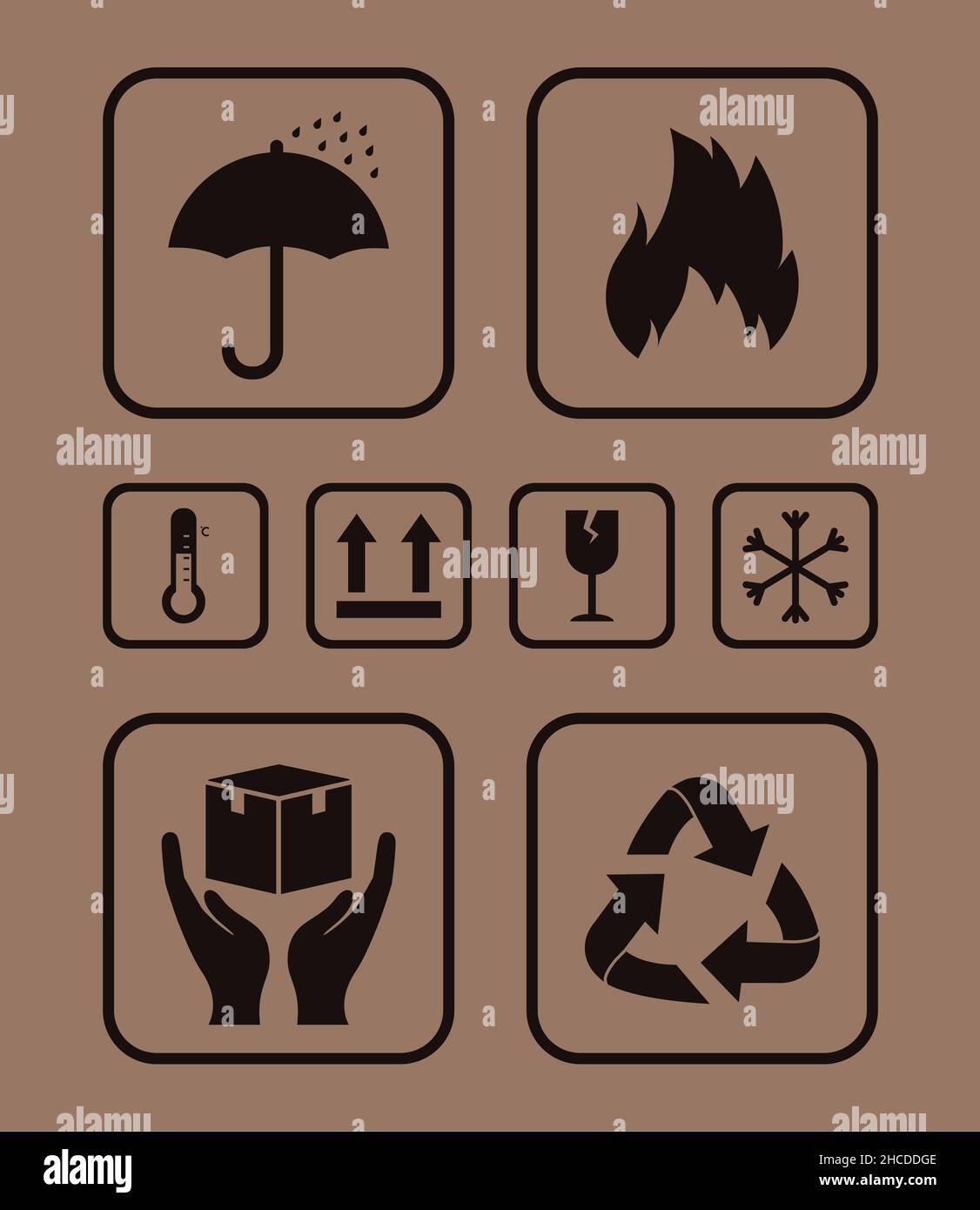 Set packaging symbols side up hi-res stock photography and images - Alamy