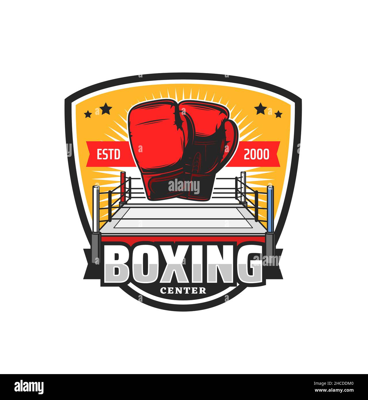 Boxing sport icon, kickboxing or MMA fighting club vector symbol ...