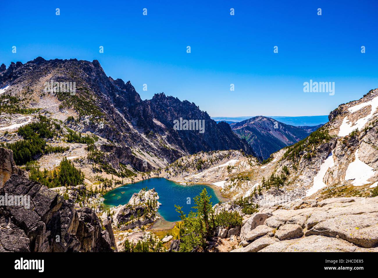 Looking down on Crystal Lake in The Enchantments of Alpine Lakes ...