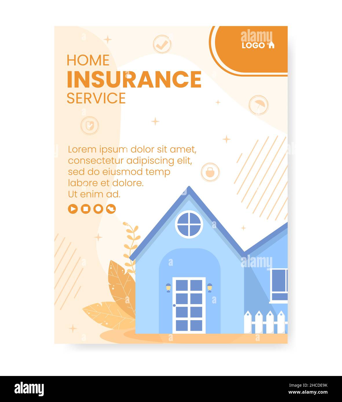Property and Home Insurance Poster Template Flat Design Illustration ...