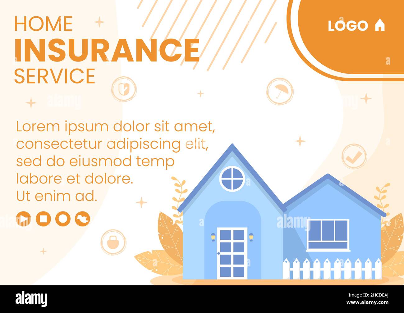 Property and Home Insurance Brochure Template Flat Design Illustration ...
