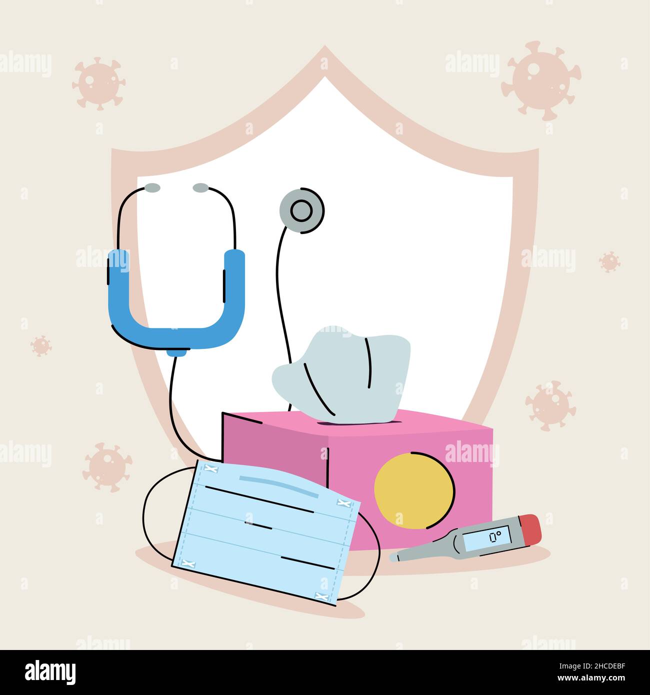 card of medical items and tissue box Stock Vector Image & Art - Alamy