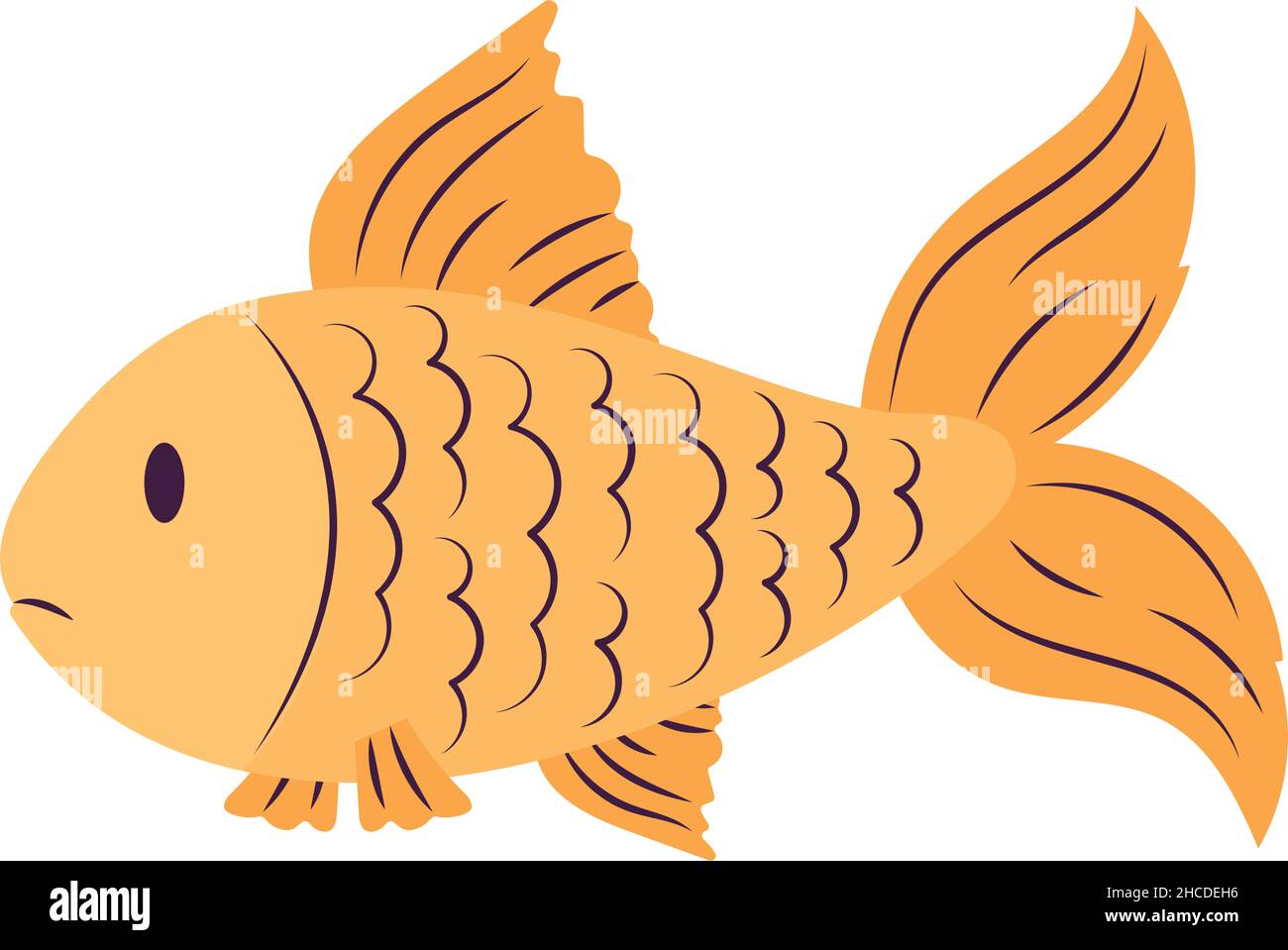 cute goldfish design over white Stock Vector Image & Art - Alamy