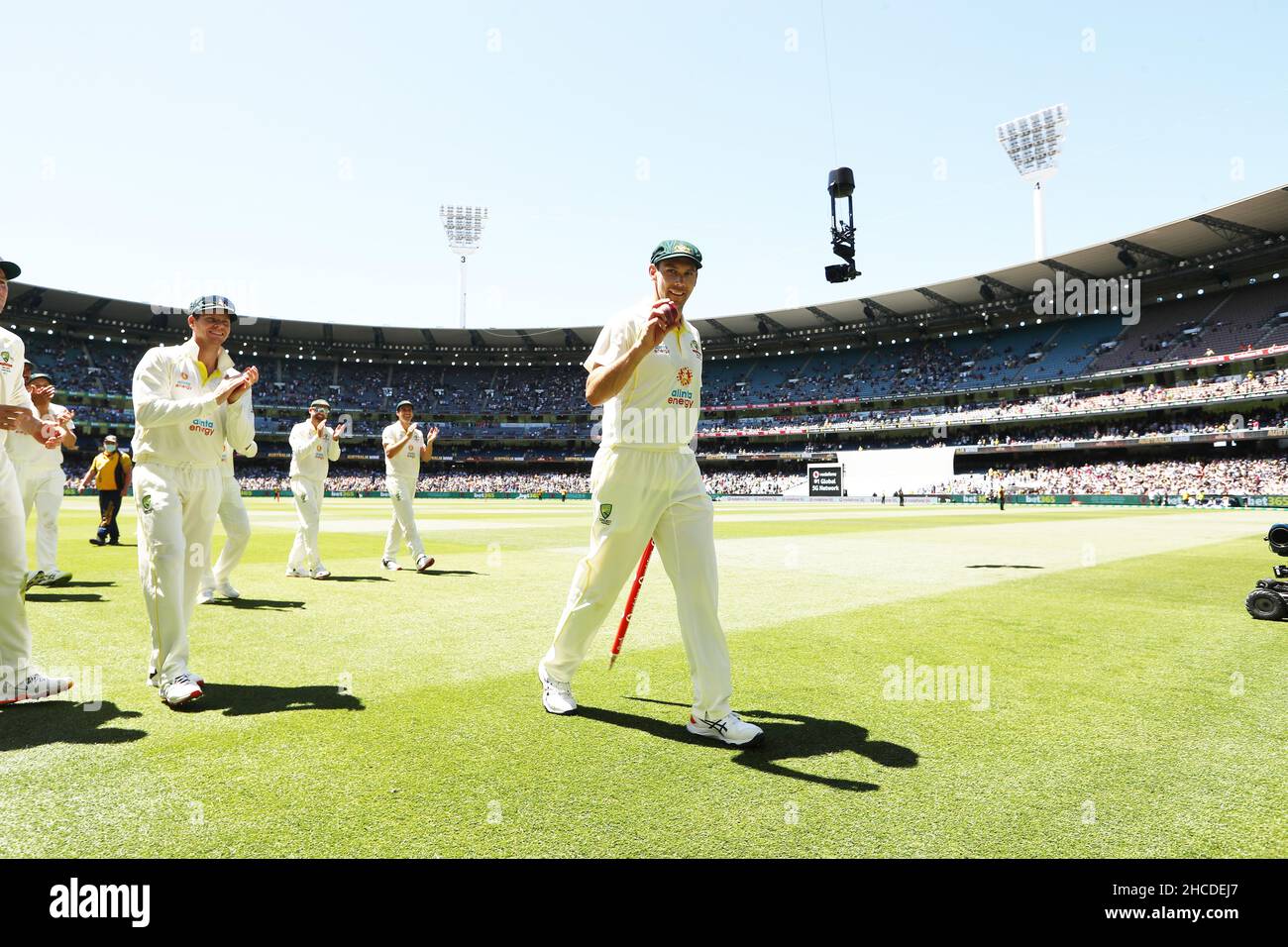 Australia's Scott Boland celebrates after taking 6 wickets during day ...
