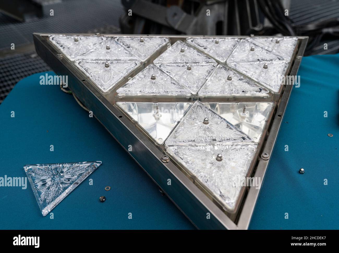 Preparation of New Year’s Eve Ball by installation of panels with new ...