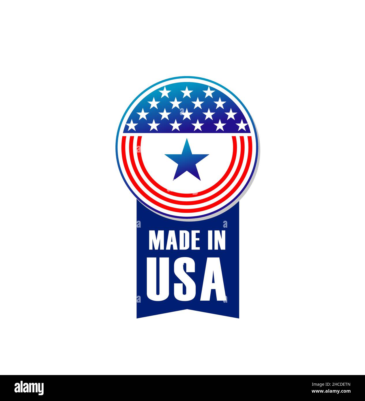 Made in USA label or banner with American flag stars. US product ...