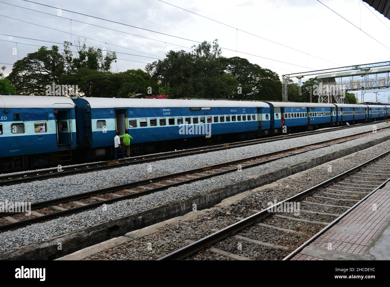 Kuppam railway station, Chittoor district, Andhra Pradesh, India Stock ...