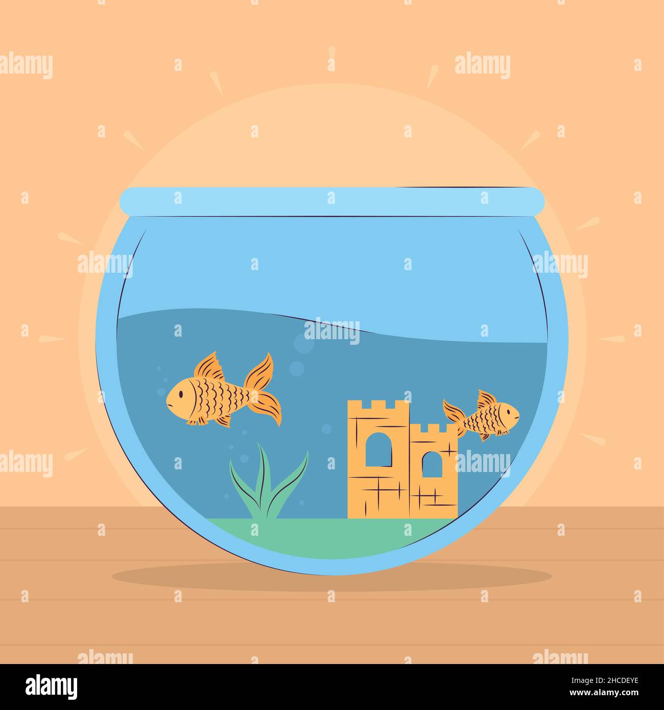 poster of fishbowl with goldfish Stock Vector Image & Art - Alamy