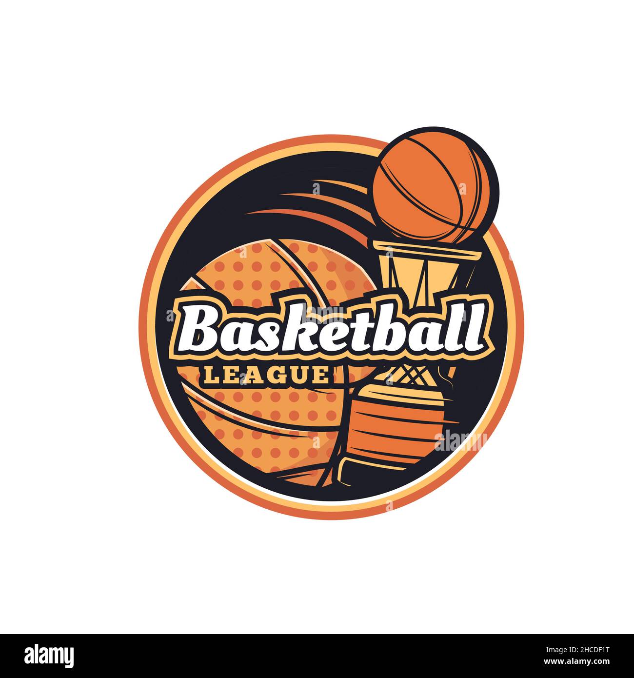 Basketball sport icon, club or team vector icon. Basketball and ...
