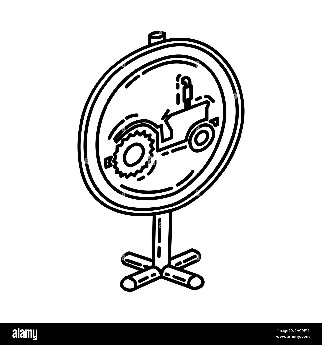 No Farm Vehicles Part of Mandatory and Prohibitory Traffic Signs Hand ...