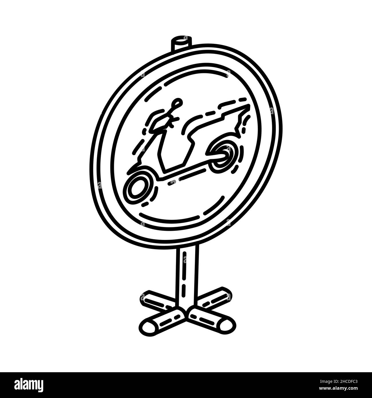 No Mopeds Part of Mandatory and Prohibitory Traffic Signs Hand Drawn ...