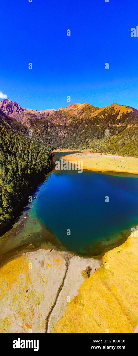 DIQING, CHINA - OCTOBER 26, 2021 - Green waters of bottomless Lake ...