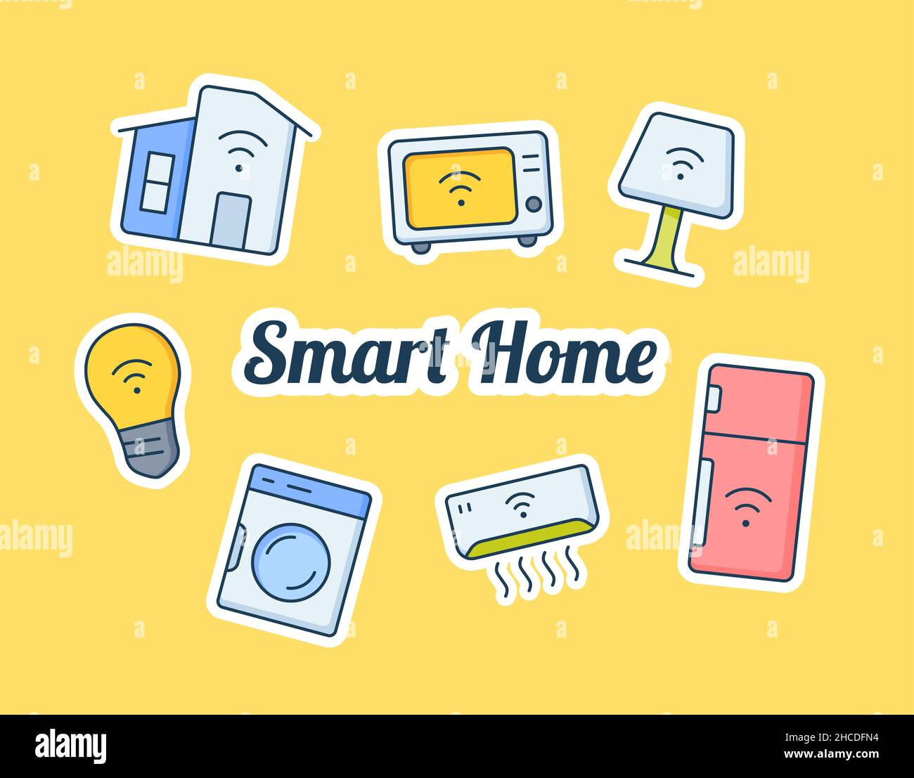 smart home iot internet of things concept with some icon sticker ...