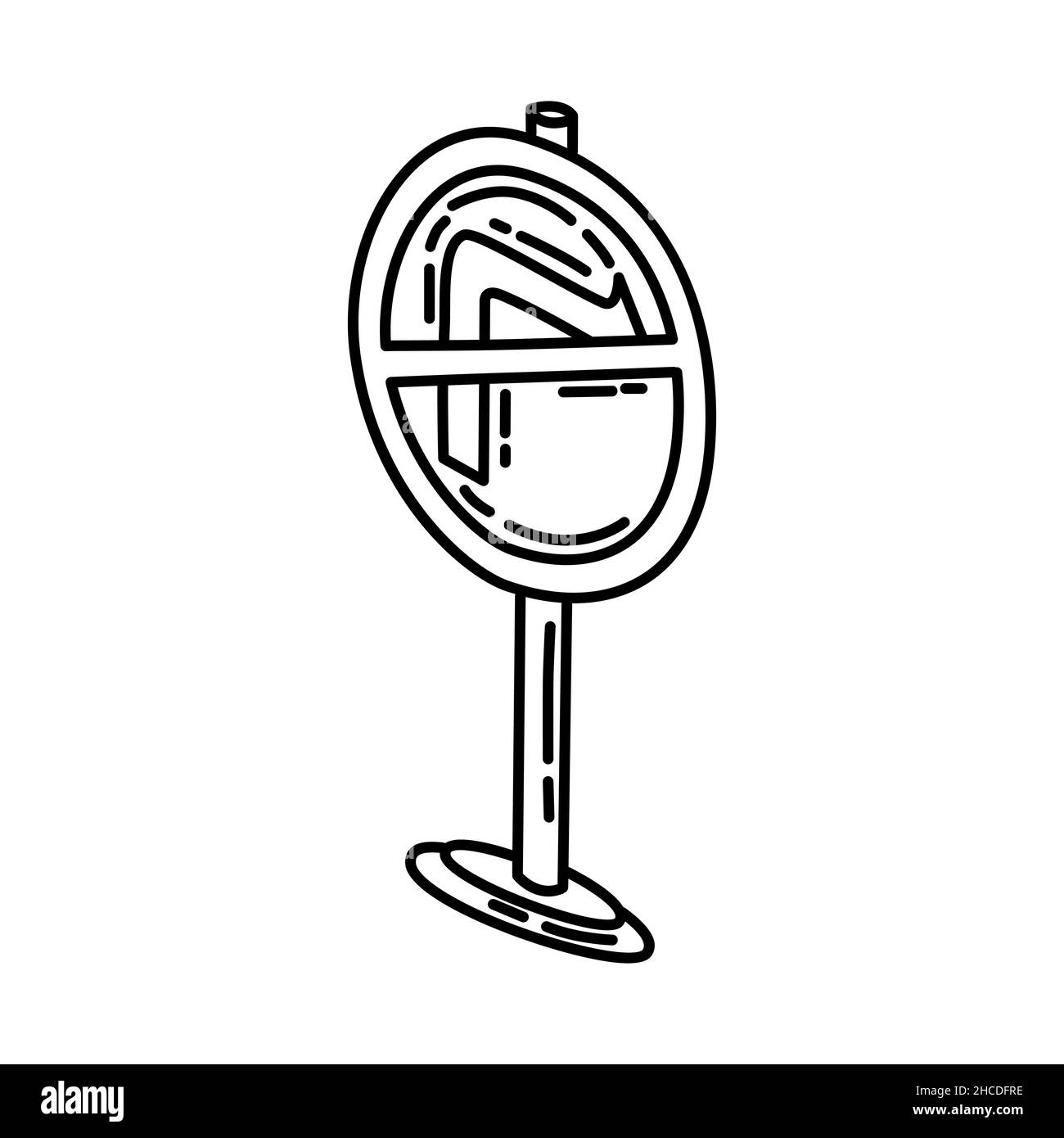 No Right Turn Part of Traffic Signs Hand Drawn Icon Set Vector Stock ...