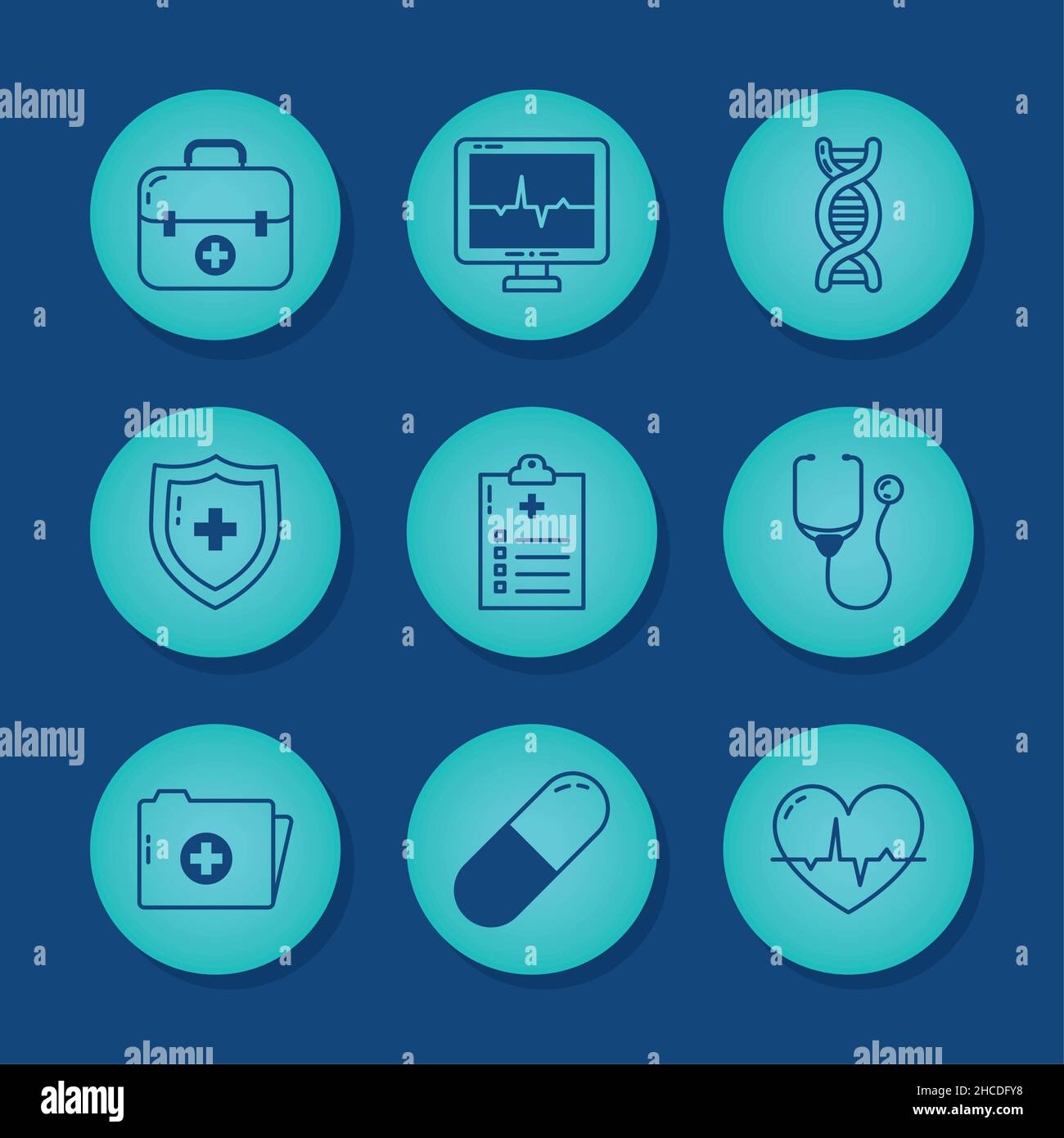 set of nine health icons Stock Vector Image & Art - Alamy
