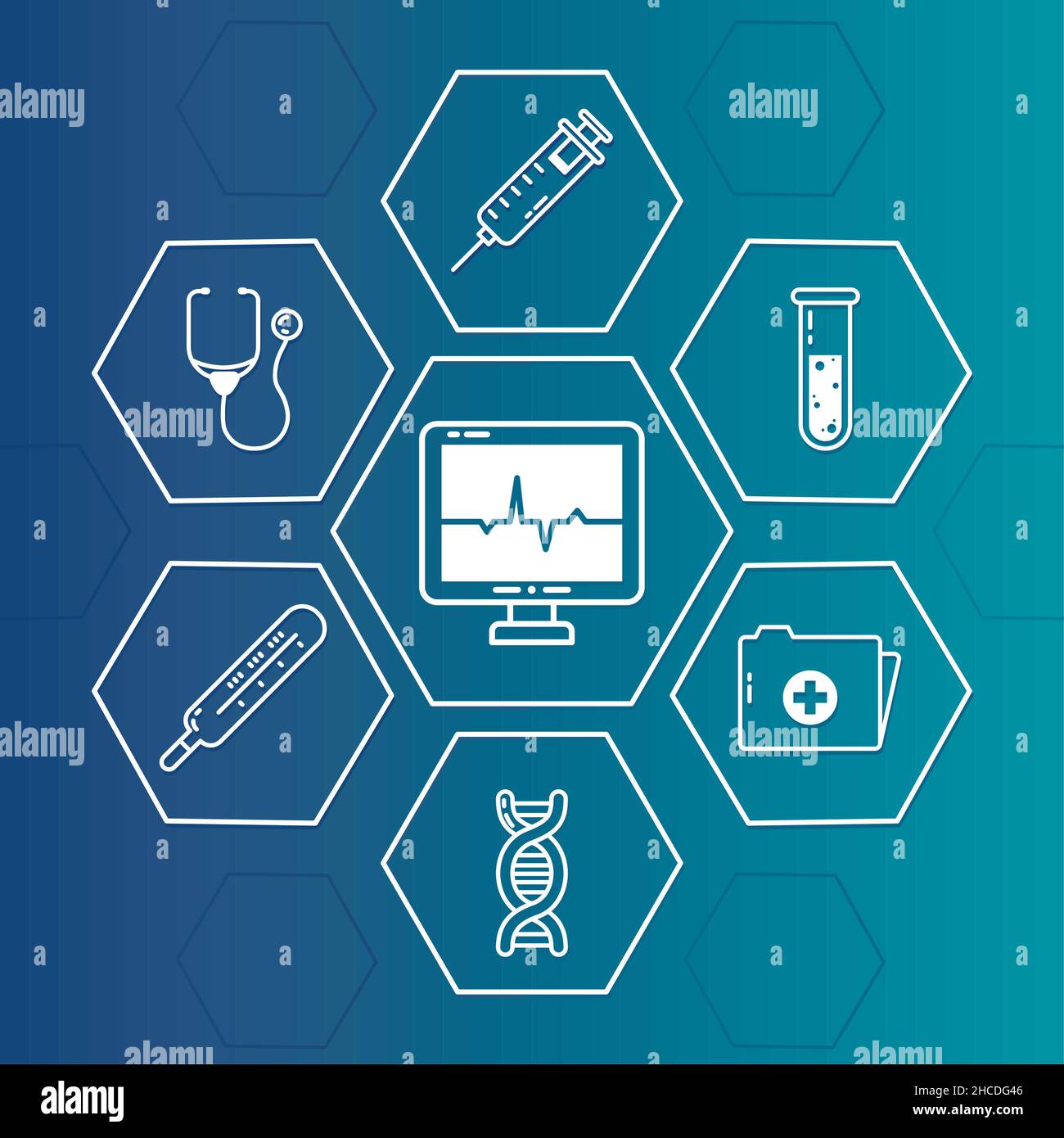 set of seven healthy items Stock Vector Image & Art - Alamy