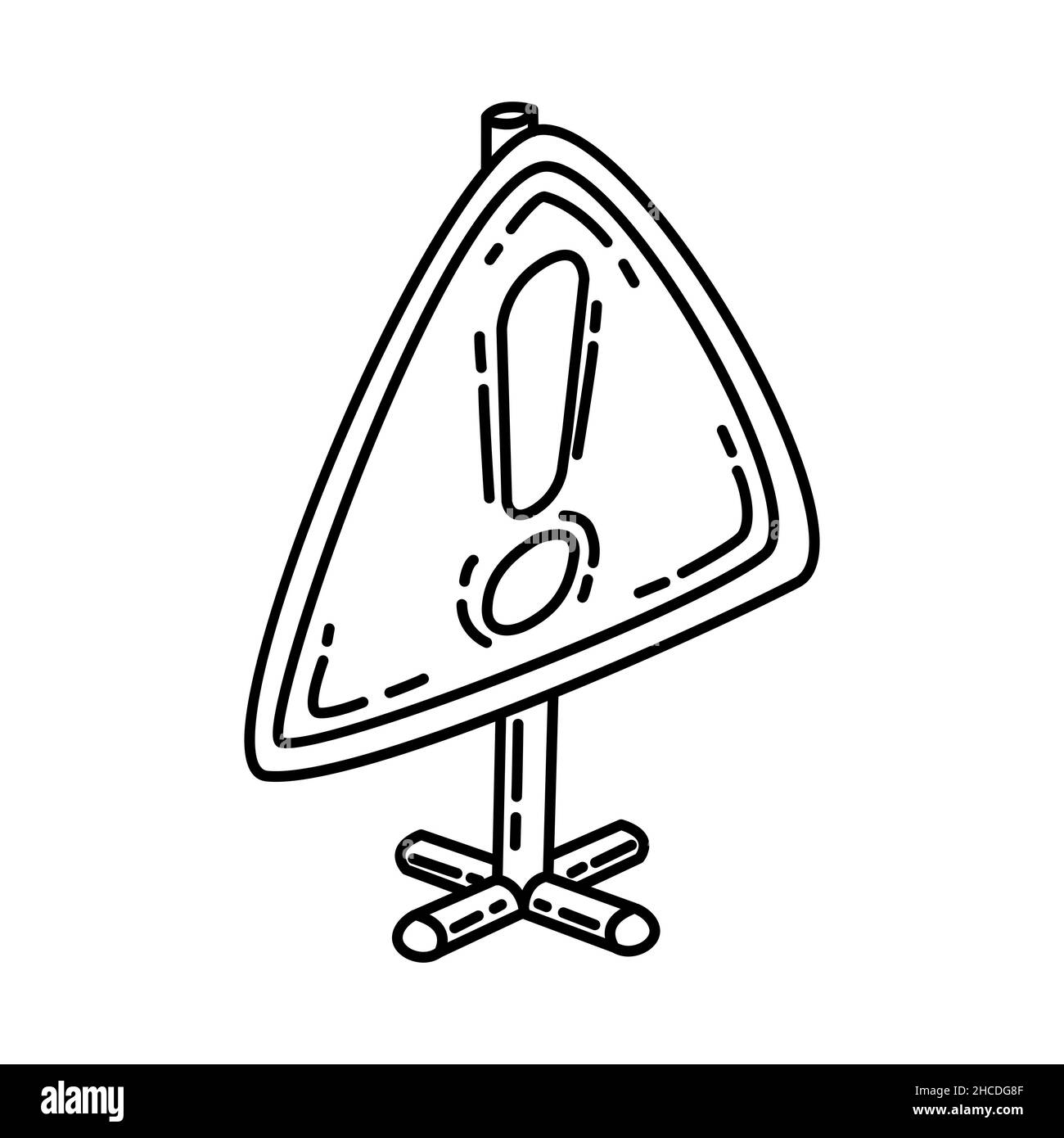 Other Danger Part of Warning Road Signs Hand Drawn Icon Set Vector ...