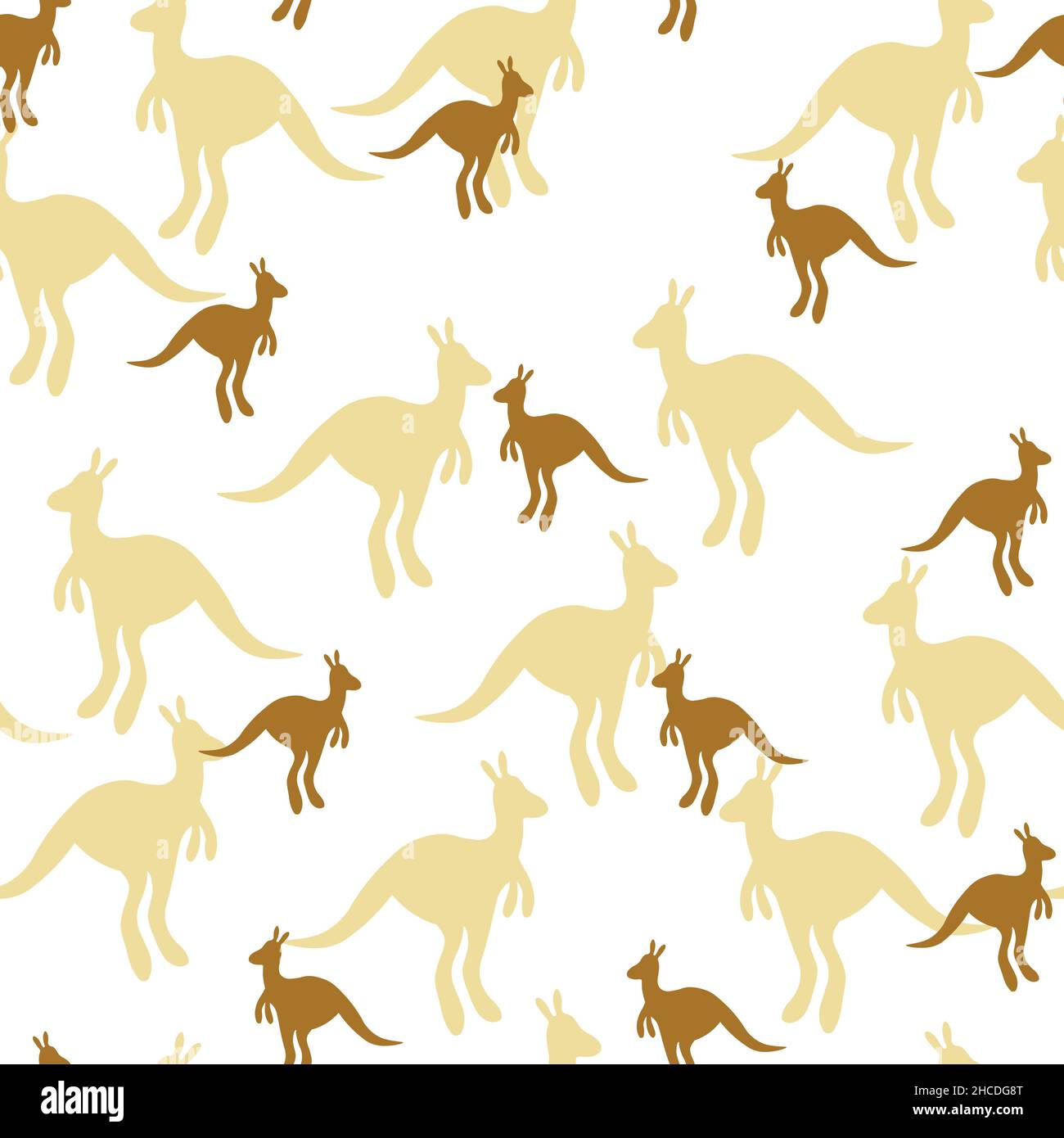 Vector flat illustration with silhouette kangaroo and baby kangaroo ...