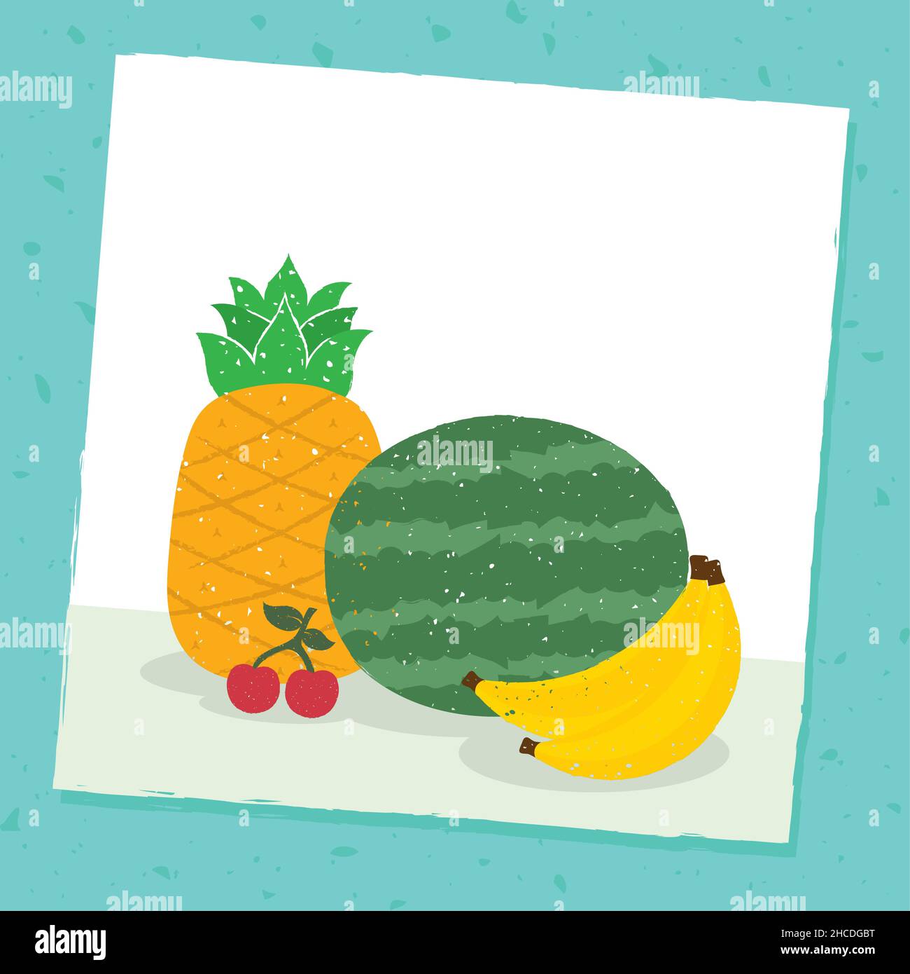 cute fruits card over frame Stock Vector Image & Art - Alamy