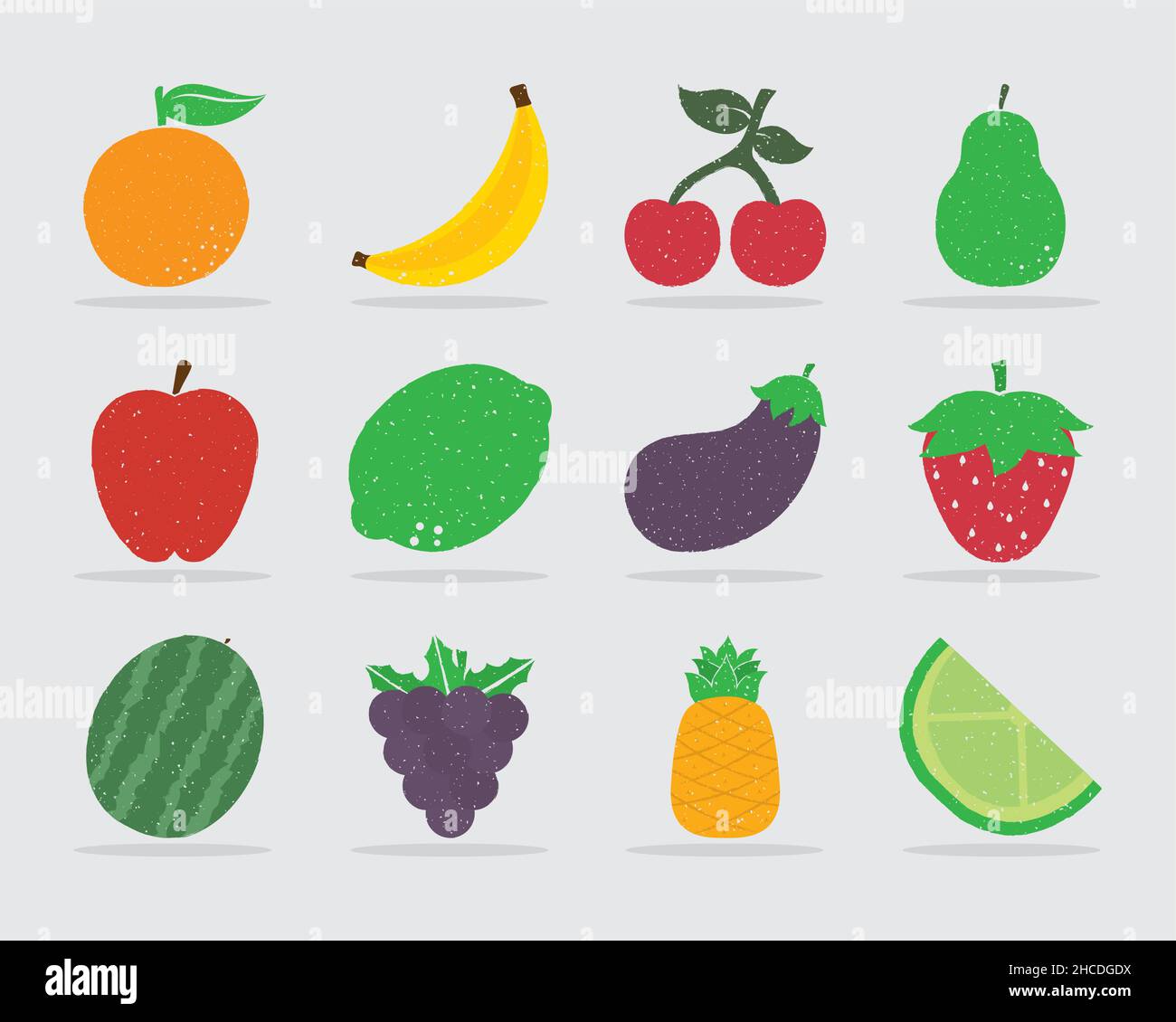 set of twelve organic fruits Stock Vector Image & Art - Alamy