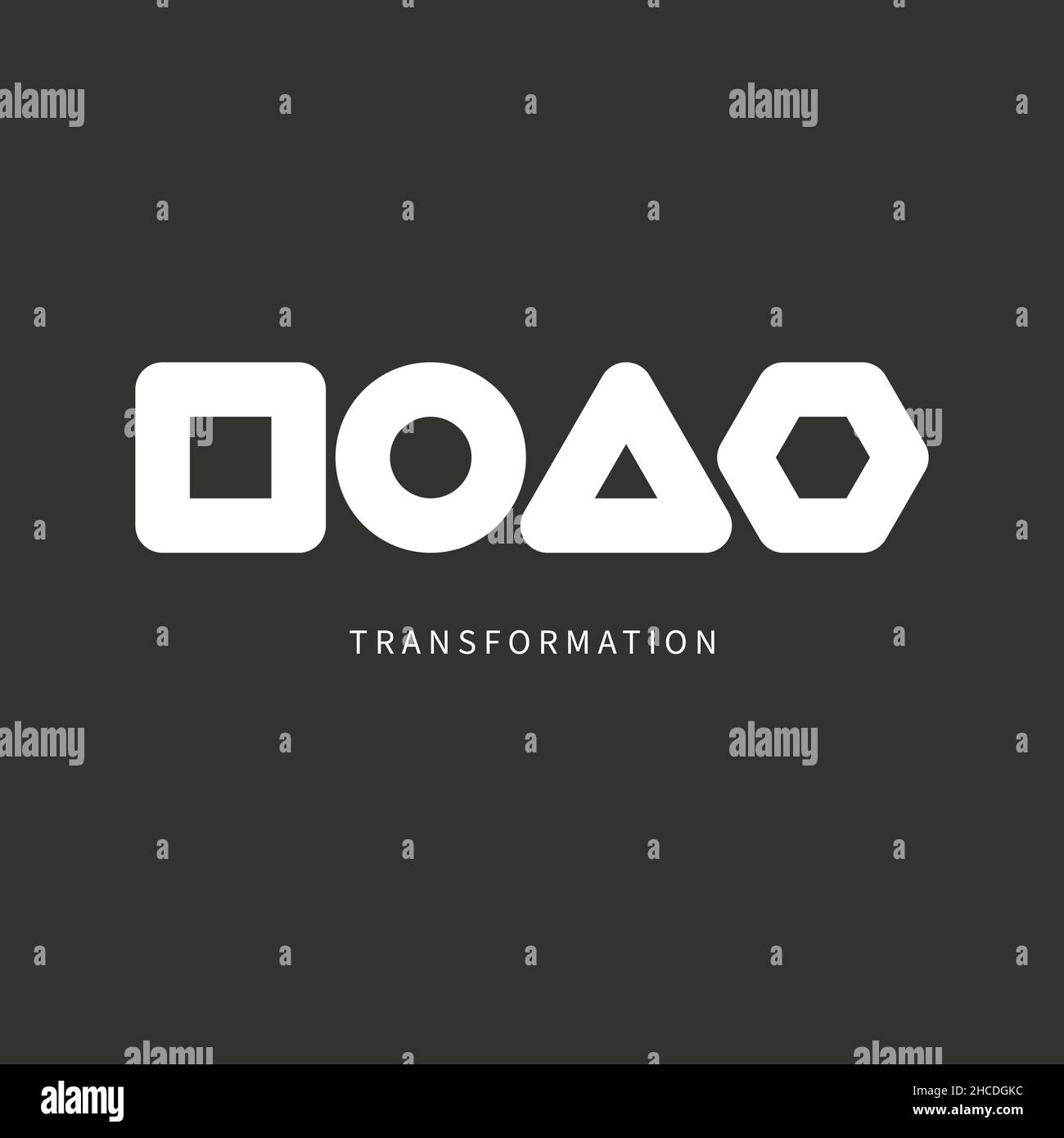 Transformation symbol. Geometric abstract shapes. Simple business logo ...