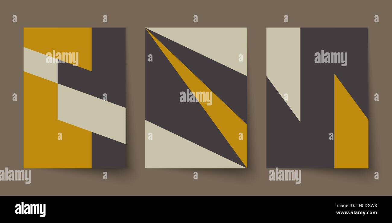 Retro 2d poster with geometric shapes. Vintage a4 cover for brochure ...